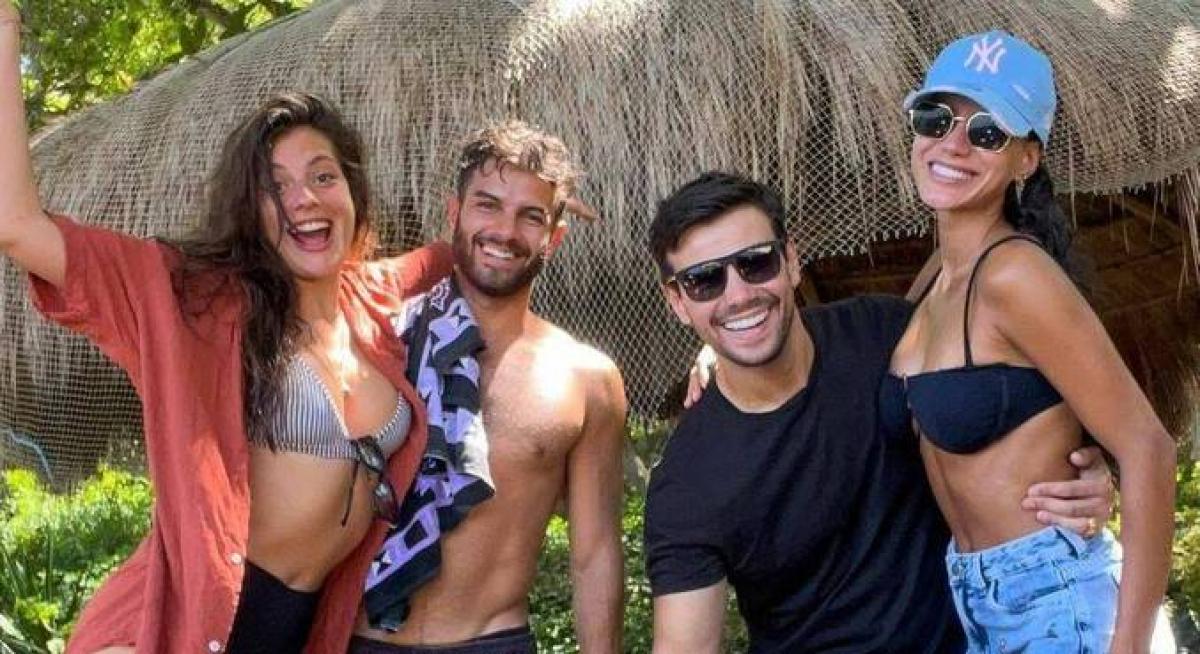 Jakelyne Oliveira e Mariano curtem praia no Rio de Janeiro com Lina Mello e Daniel Blanco ...