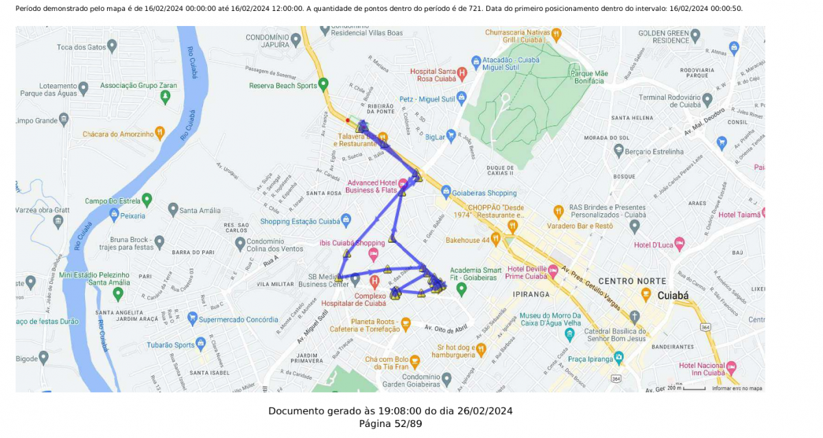 Veja mapas dos 'passeios' de Carlinhos Bezerra por Cuiabá | Gazeta Digital