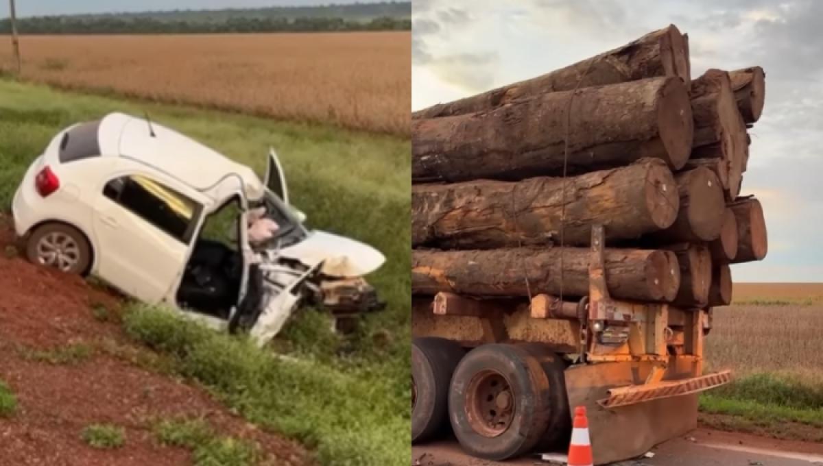 Acidente entre carro e carreta deixa um morto e outro ferido na MT-220 | Gazeta Digital